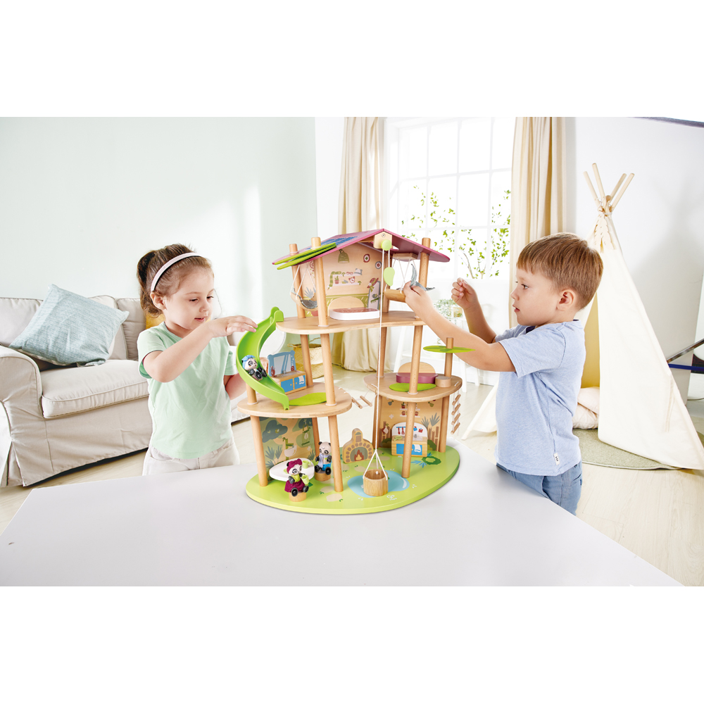 PANDAS'' BAMBOO HOUSE - HAPE - Playwell Canada Toy Distributor