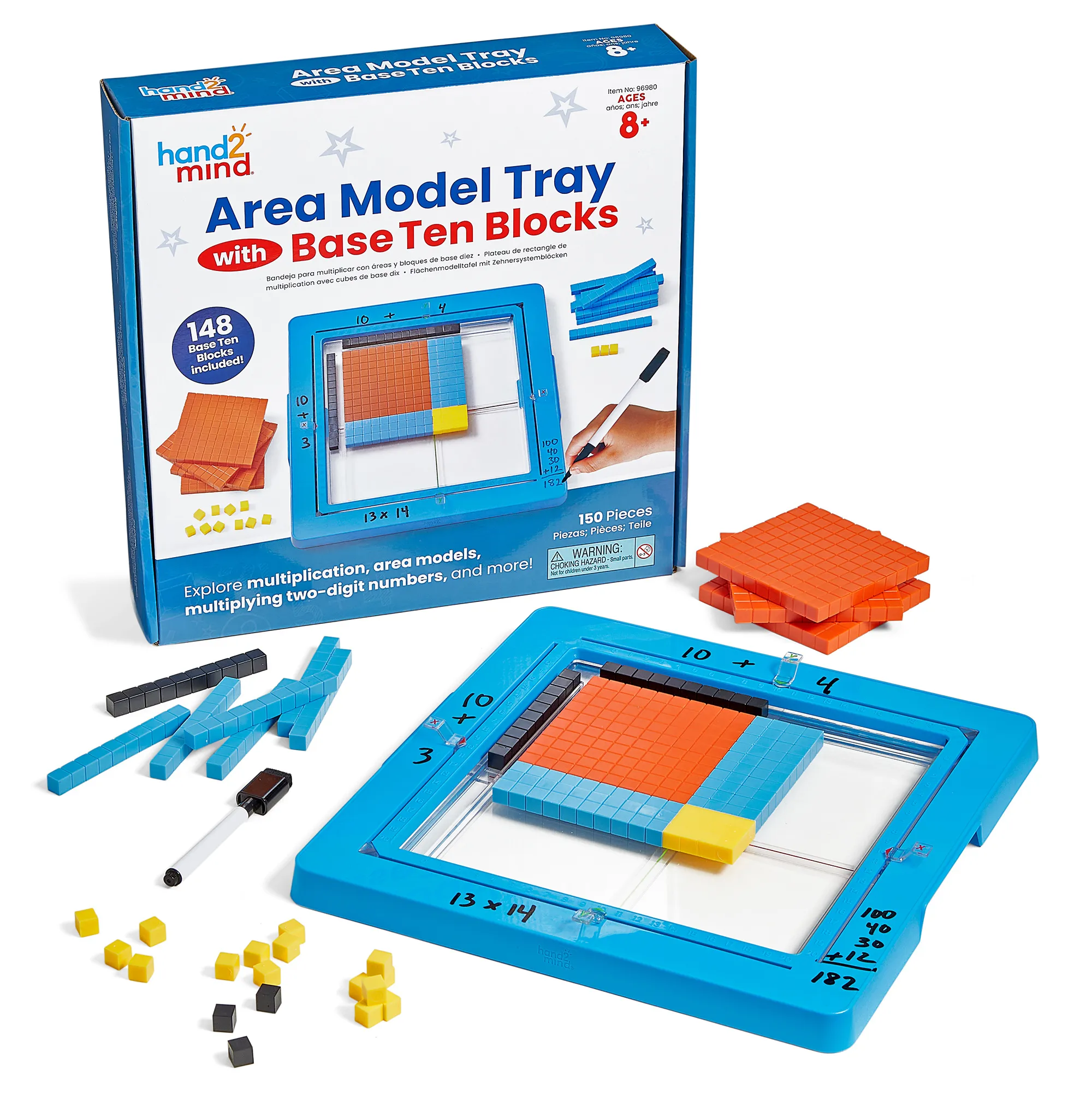 AREA MODEL TRAY WITH BASE TEN BLOCKS - HAND 2 MIND - Playwell Canada ...