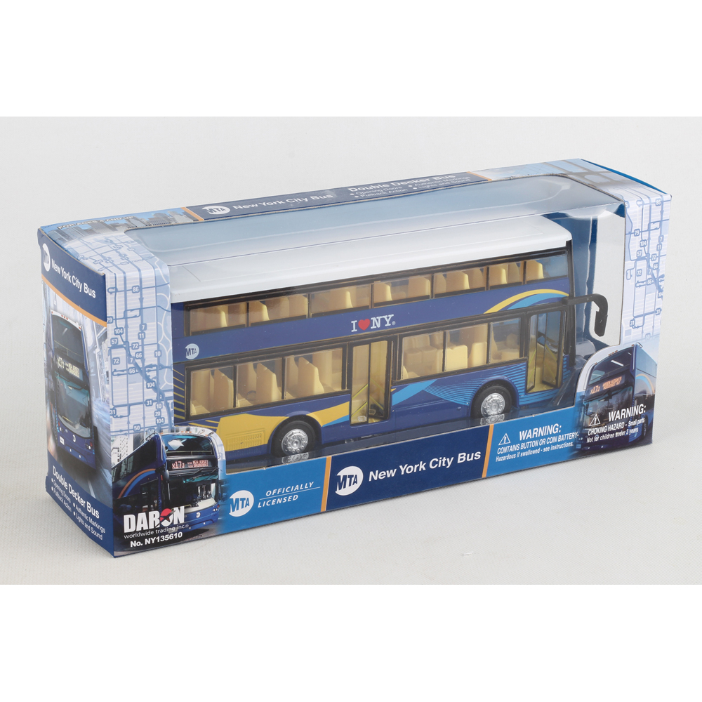 MTA DOUBLE DECKER BUS W/ LIGHT & SOUND - DARON - Playwell Canada Toy ...