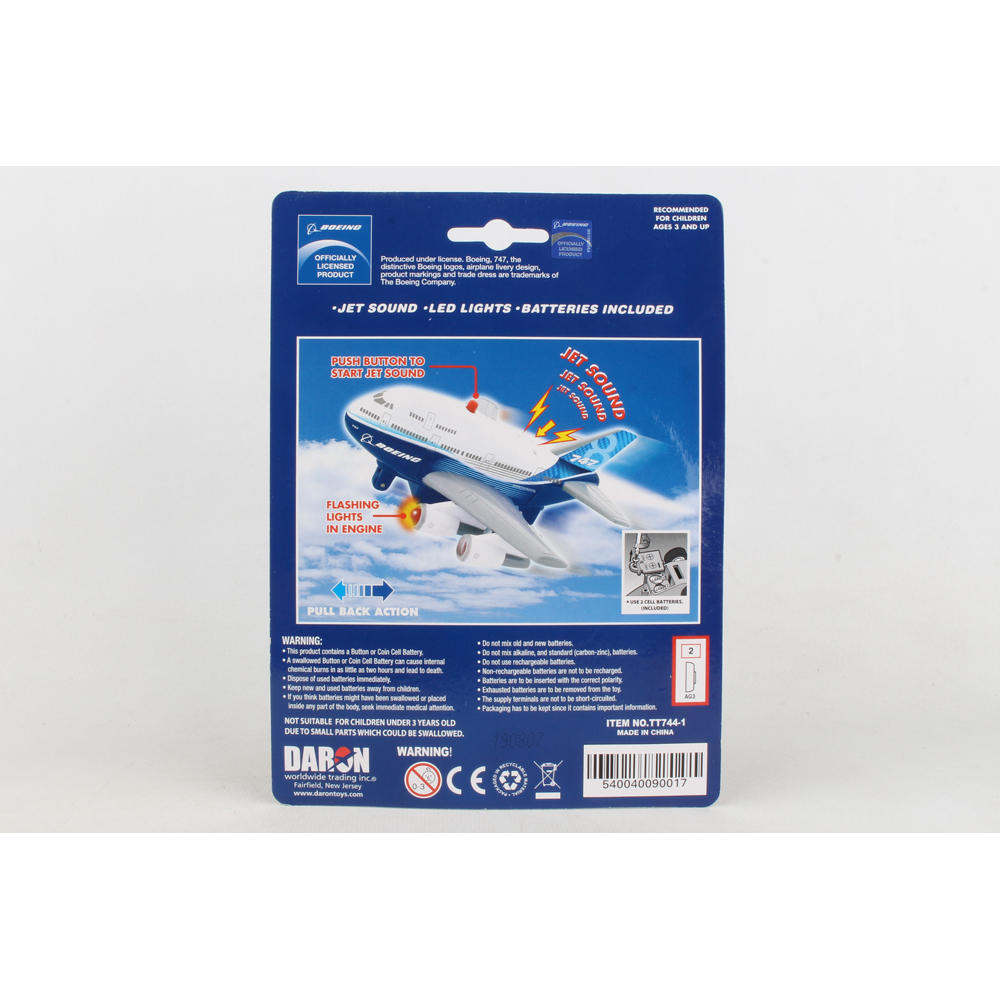 BOEING P/B W/ LIGHTS & SOUND - DARON - Playwell Canada Toy Distributor