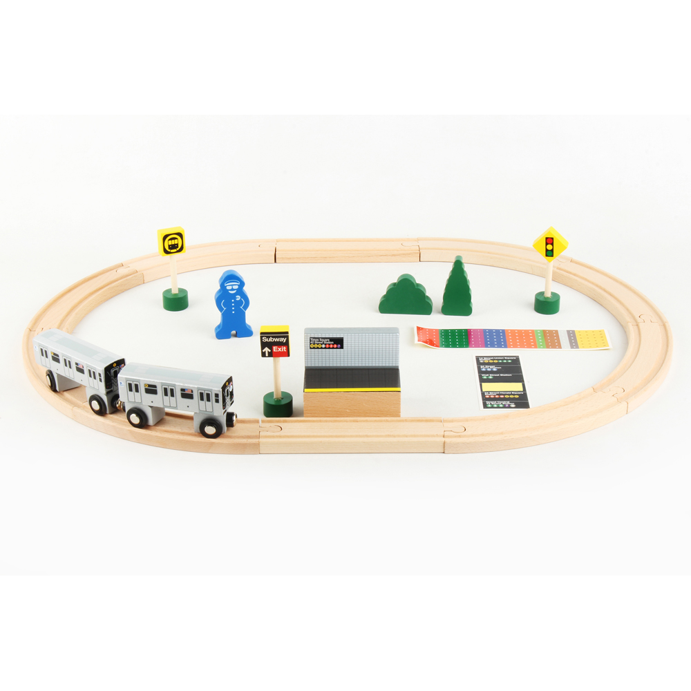 MTA WOODEN TRAIN SET - DARON - Playwell Canada Toy Distributor