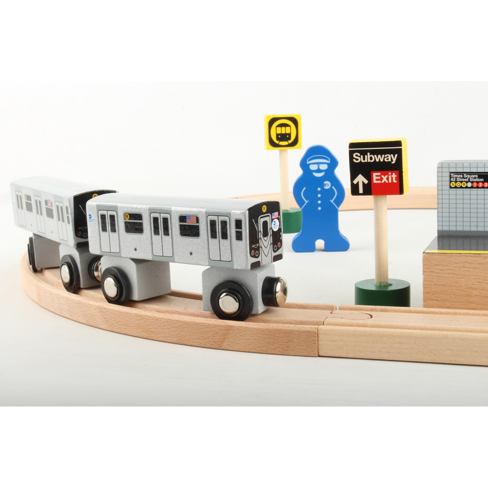 MTA WOODEN TRAIN SET - DARON - Playwell Canada Toy Distributor