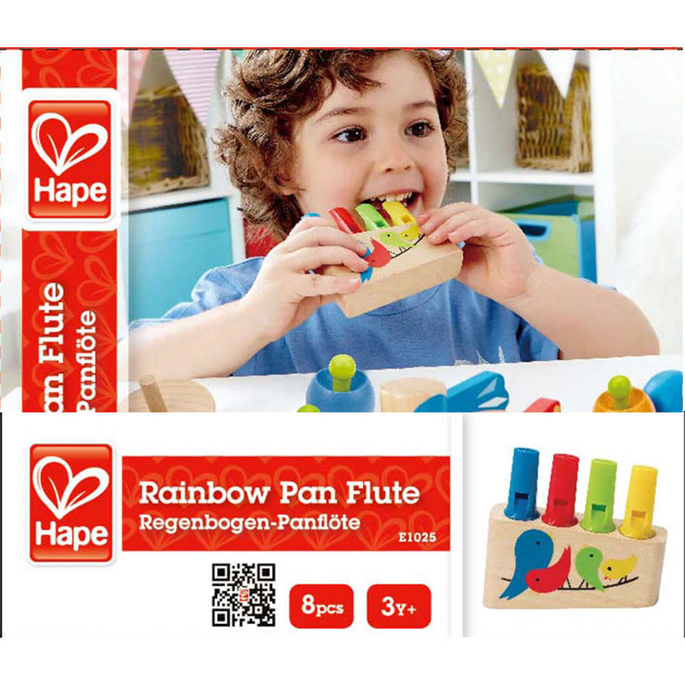 RAINBOW PAN PIPE (8PCS/DISPLAY) - HAPE - Playwell Canada Toy Distributor