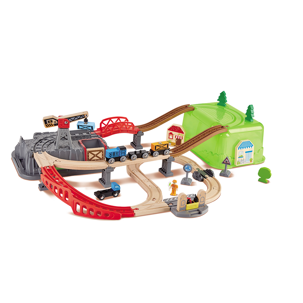 RAILWAY BUCKET-BUILDER SET - HAPE - Playwell Canada Toy Distributor
