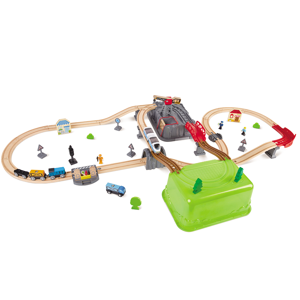 RAILWAY BUCKET-BUILDER SET - HAPE - Playwell Canada Toy Distributor